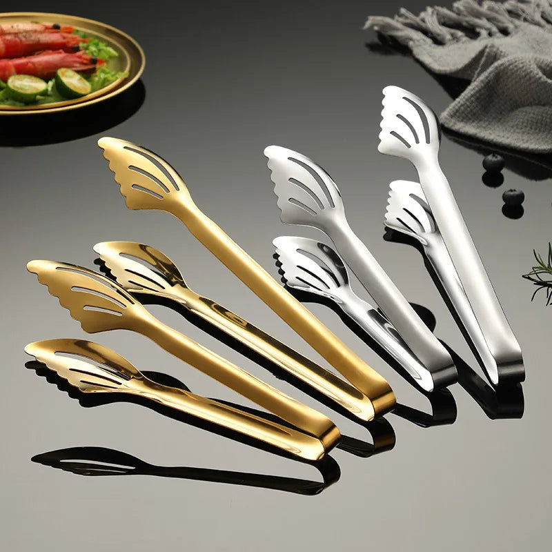 Stainless Steel Leaf Design Salad Serving Tongs on Luulla