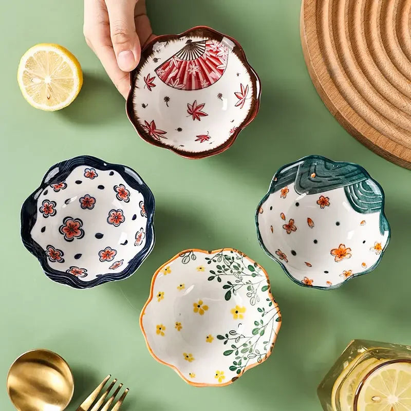 Colorful Floral Ceramic Bowls With Unique Patterns on Luulla