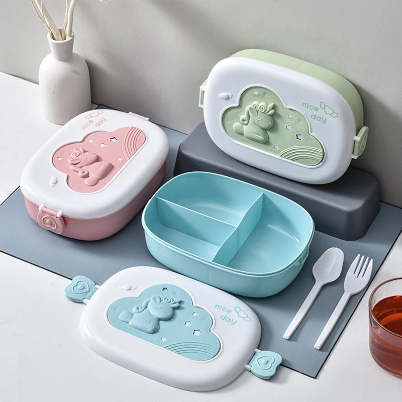 Cute Cartoon Bento Box With Utensils Included on Luulla
