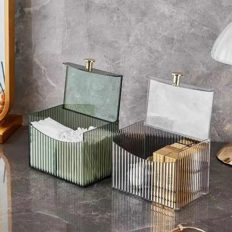 Transparent Ribbed Acrylic Storage Boxes With Lids on Luulla