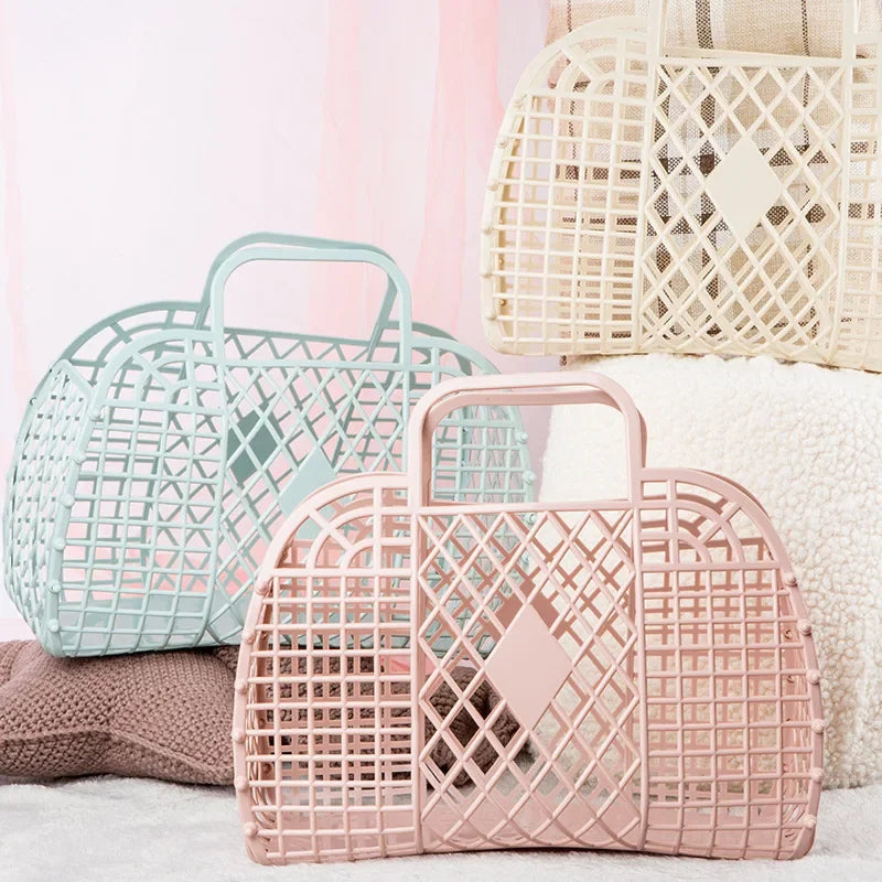 Vintage Style Pastel Woven Handbags With Handles on Luulla