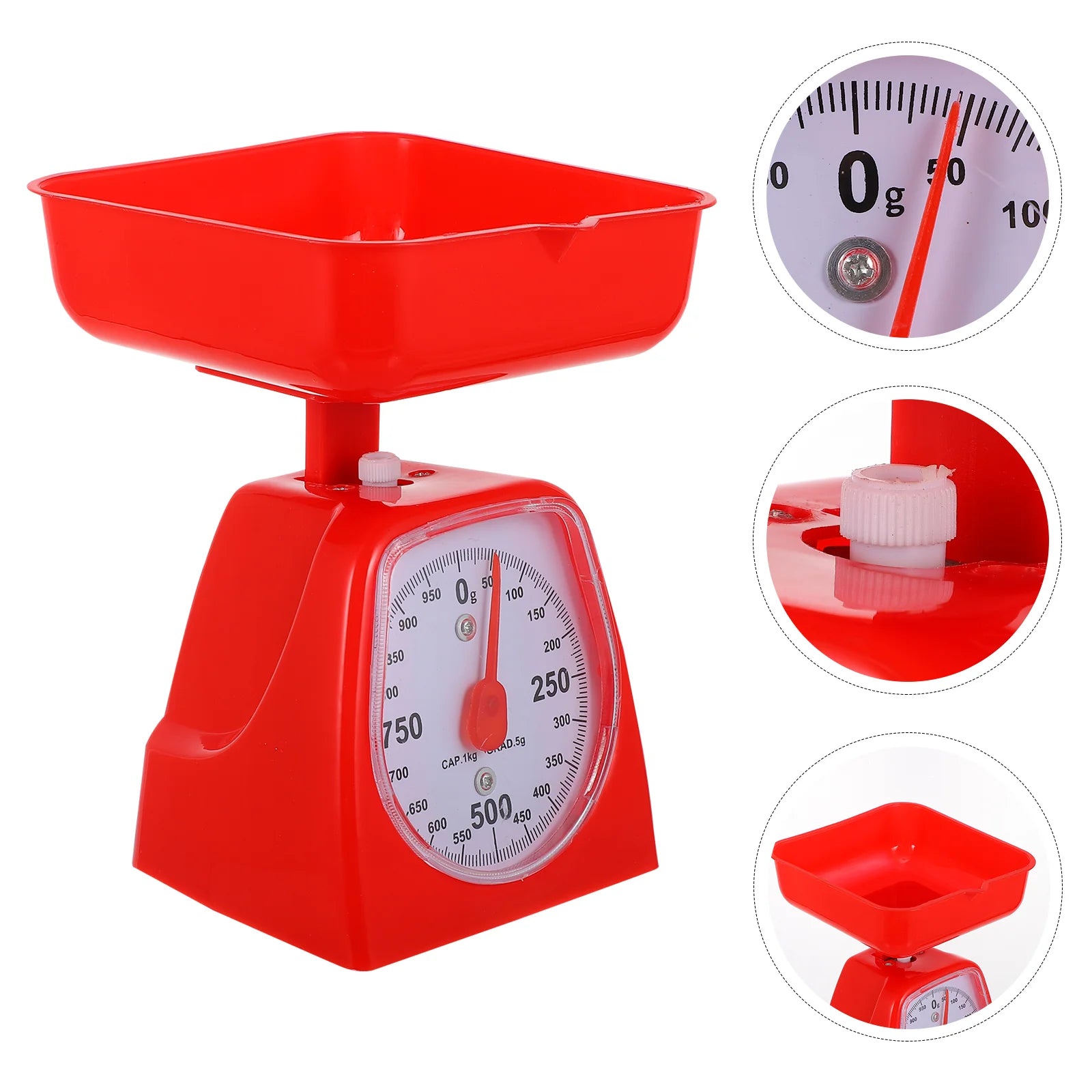Red Mechanical Kitchen Scale With Precise Measurements on Luulla