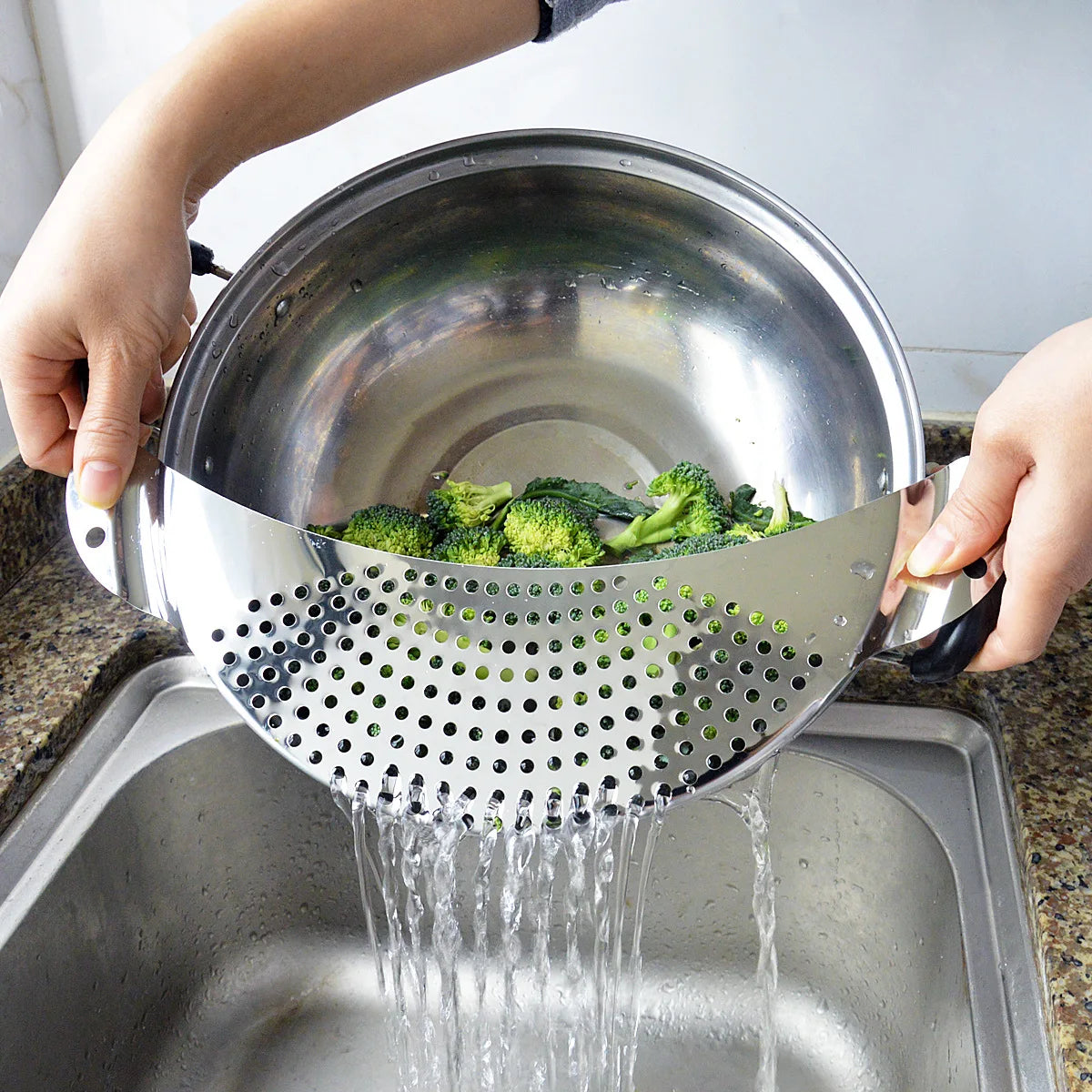 Stainless Steel Clip-on Pot Strainer Colander on Luulla