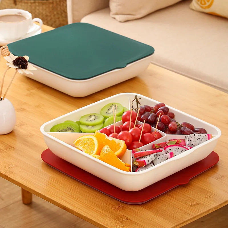 Multifunctional Square Fruit Platter With Lid on Luulla