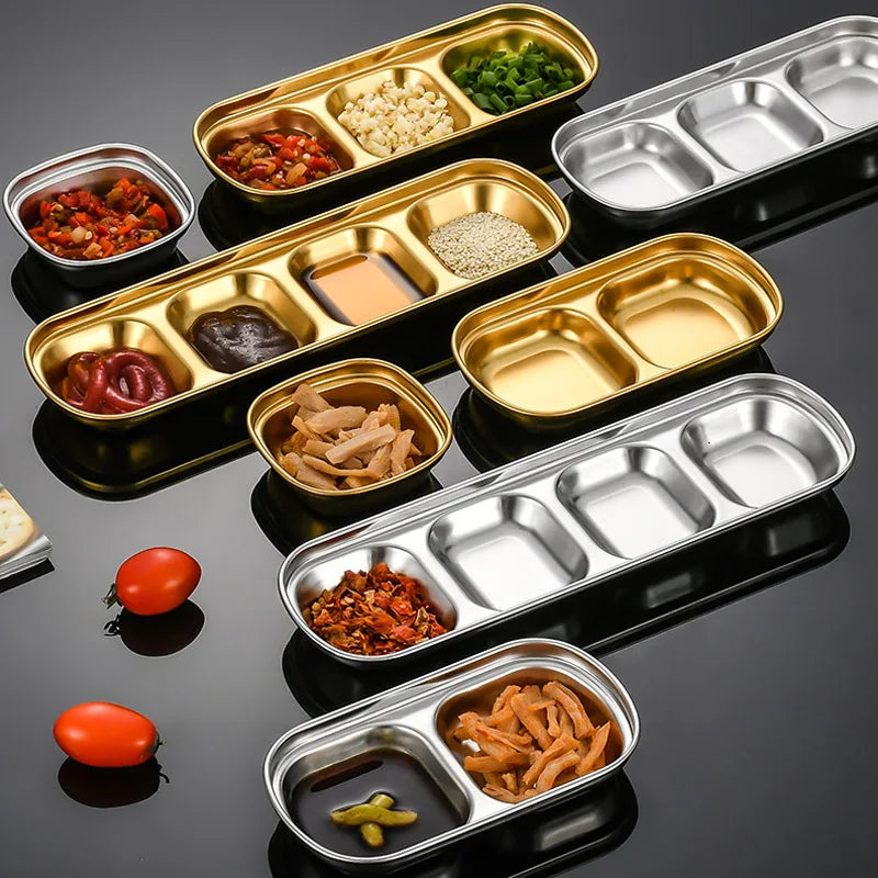 Multi-compartment Stainless Steel Food Serving Trays on Luulla