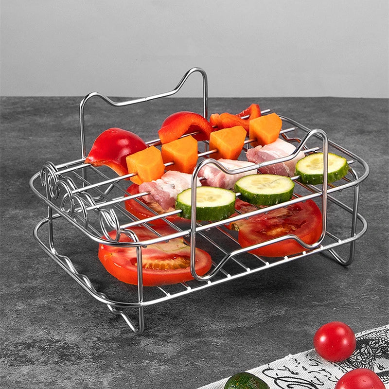 Stainless Steel Stackable Skewer Grill Rack on Luulla