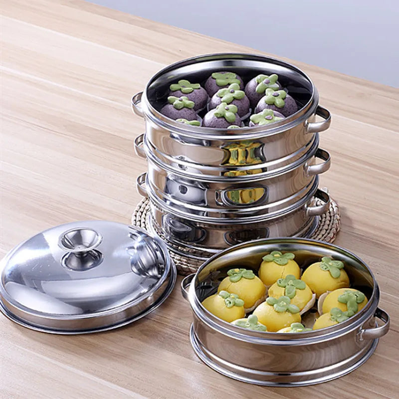 Stainless Steel Stackable Steamer Pots With Lids on Luulla