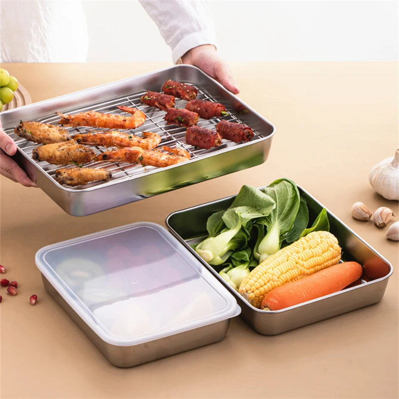 Stainless Steel Multi-purpose Trays With Lids on Luulla