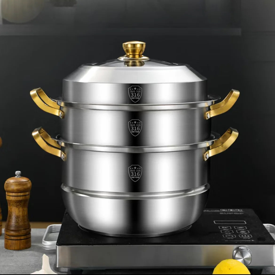 Stainless Steel Triple Layer Steamer Pot Collection on Luulla