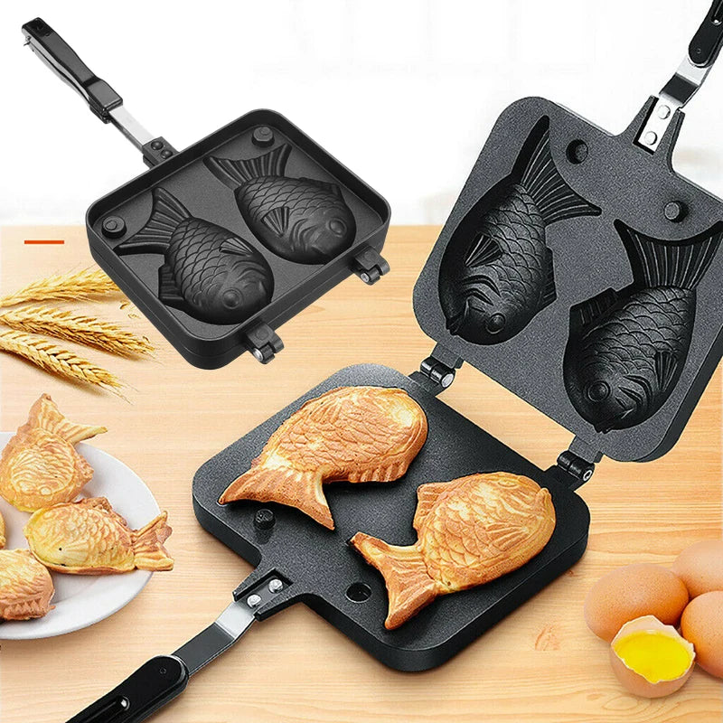 Fish-shaped Nonstick Pancake Pan, Double Mold on Luulla