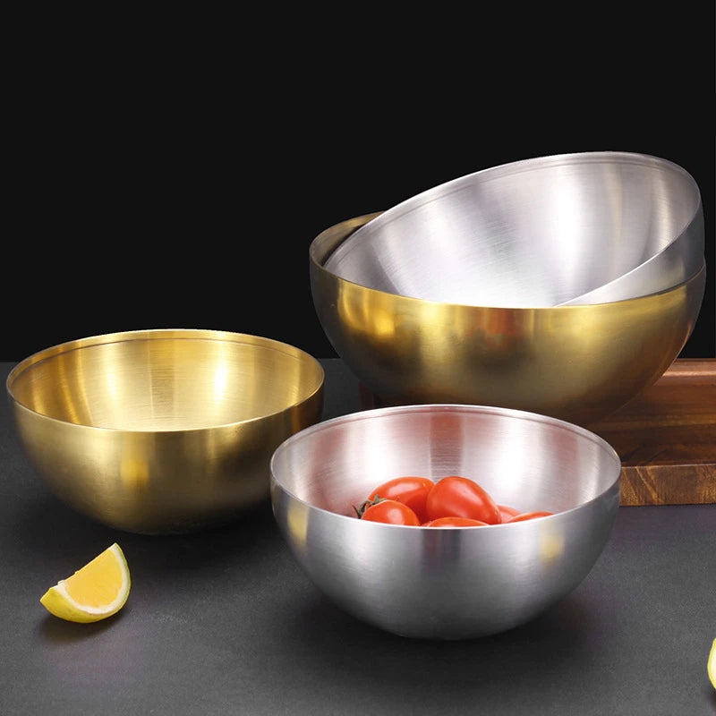 Stainless Steel Mixing Bowls Gold Silver Collection on Luulla